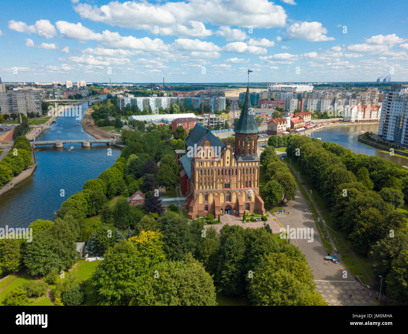 Aerial cityscape of Kant Island in Kaliningrad, Russia Stock Photo - Alamy