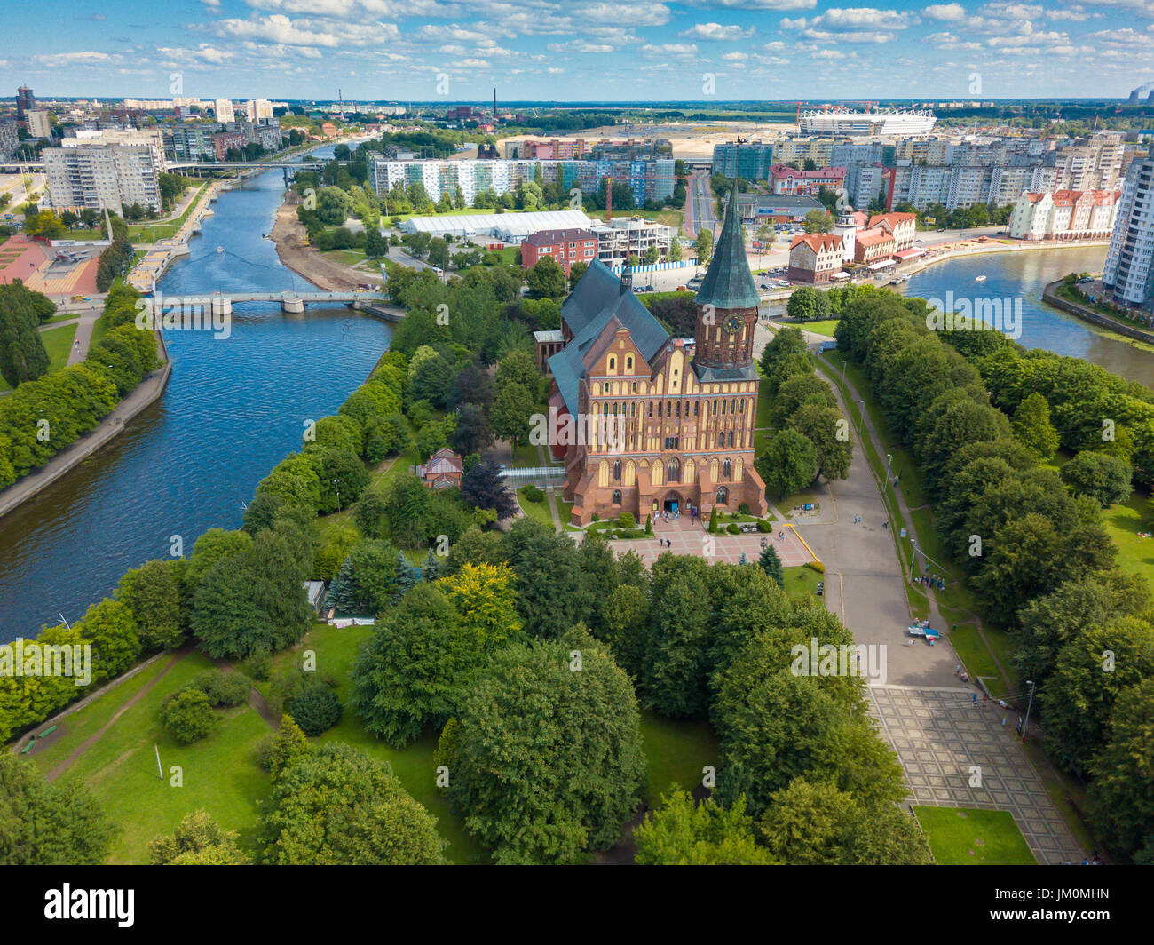 Aerial cityscape of Kant Island in Kaliningrad, Russia Stock Photo - Alamy