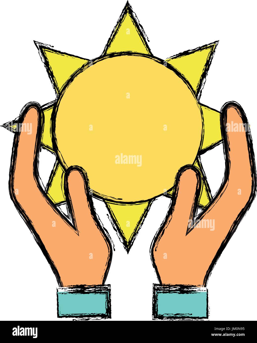 natural sun and normal weather icon in the hands Stock Vector Image ...