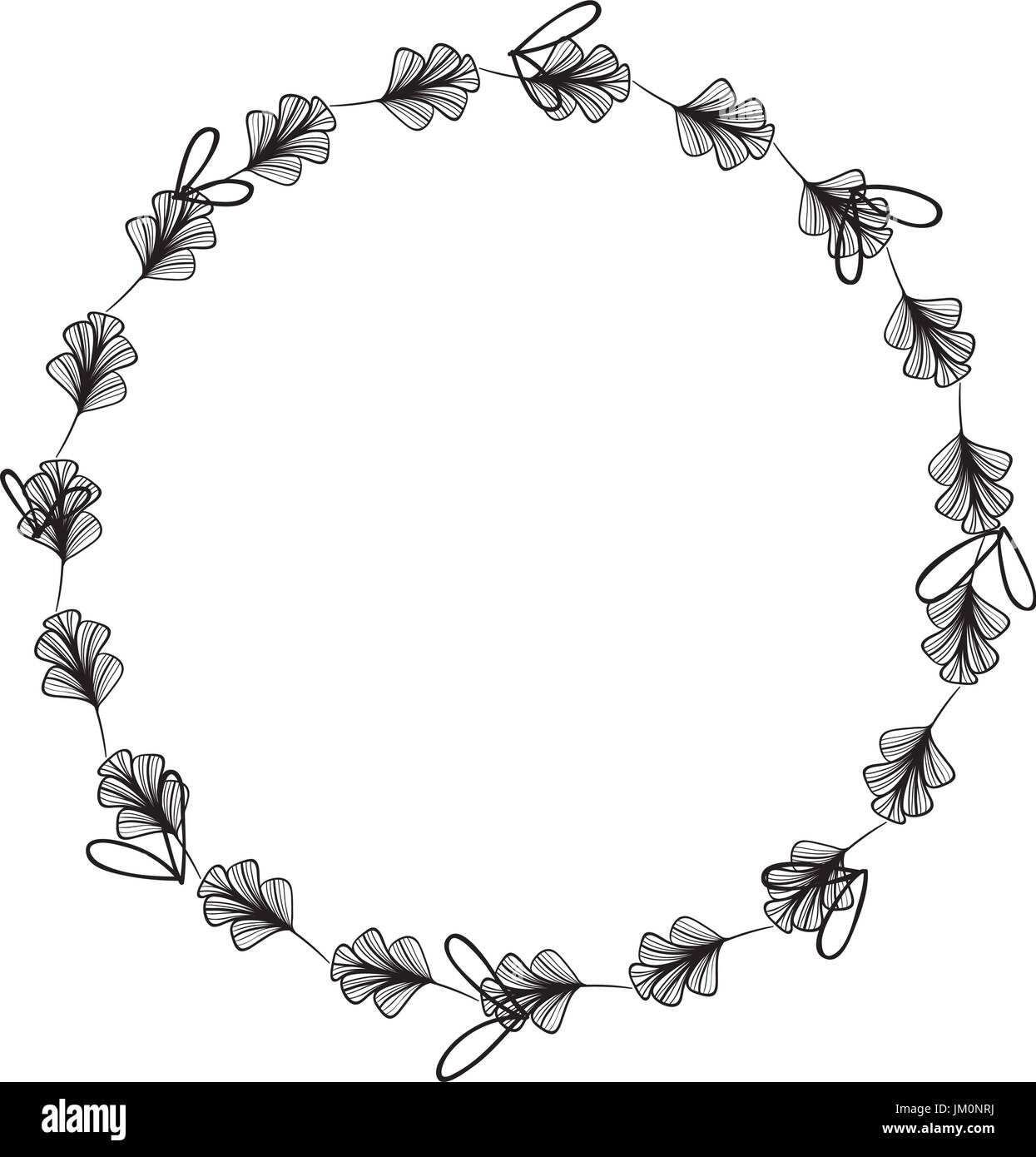 rustic circle branches with leaves and flowers Stock Vector Image & Art ...