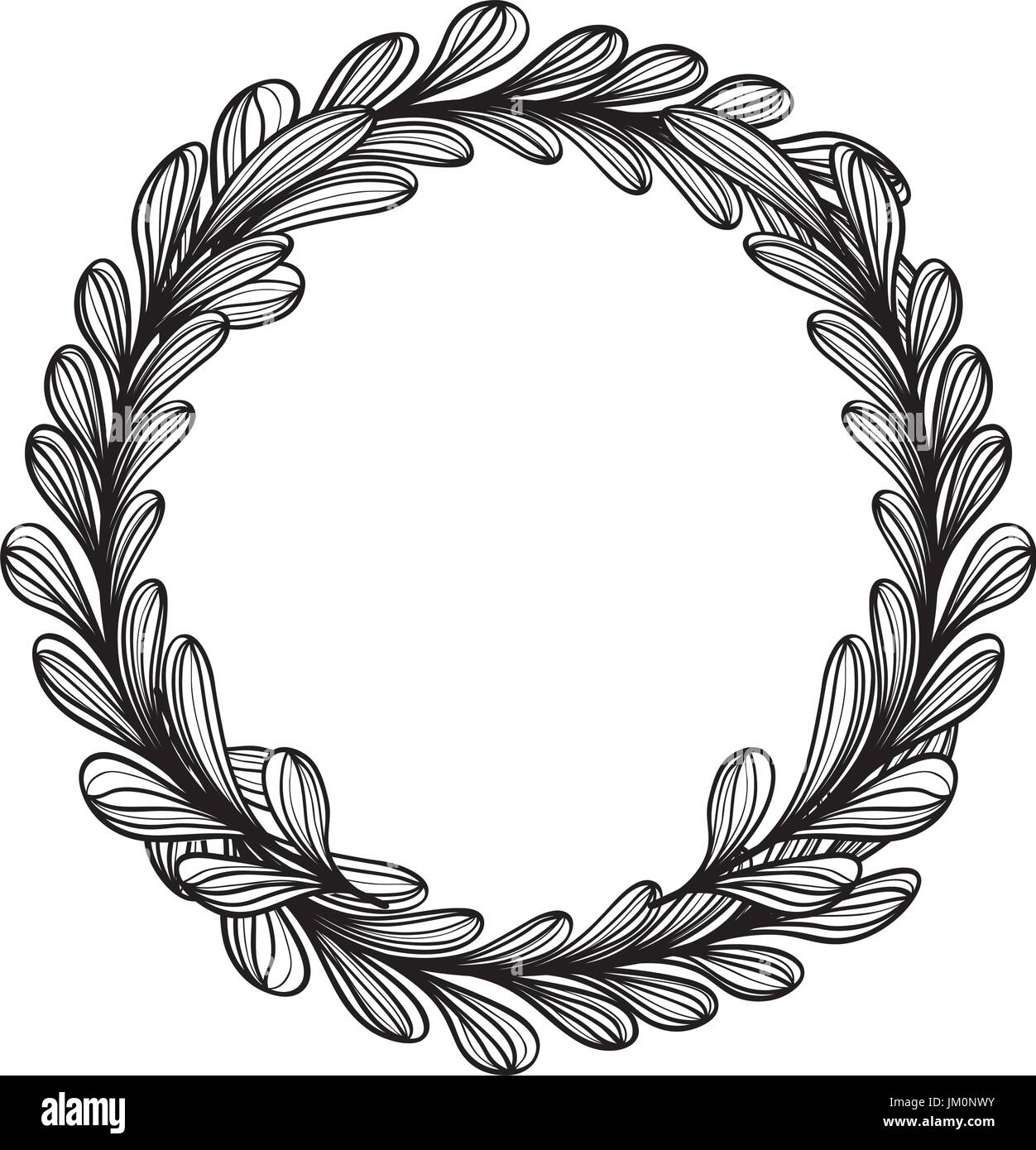 Rustic circle branches leaves Stock Vector Images - Alamy