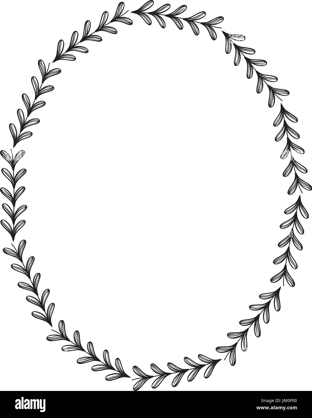 Rustic circle branches leaves Stock Vector Images - Alamy
