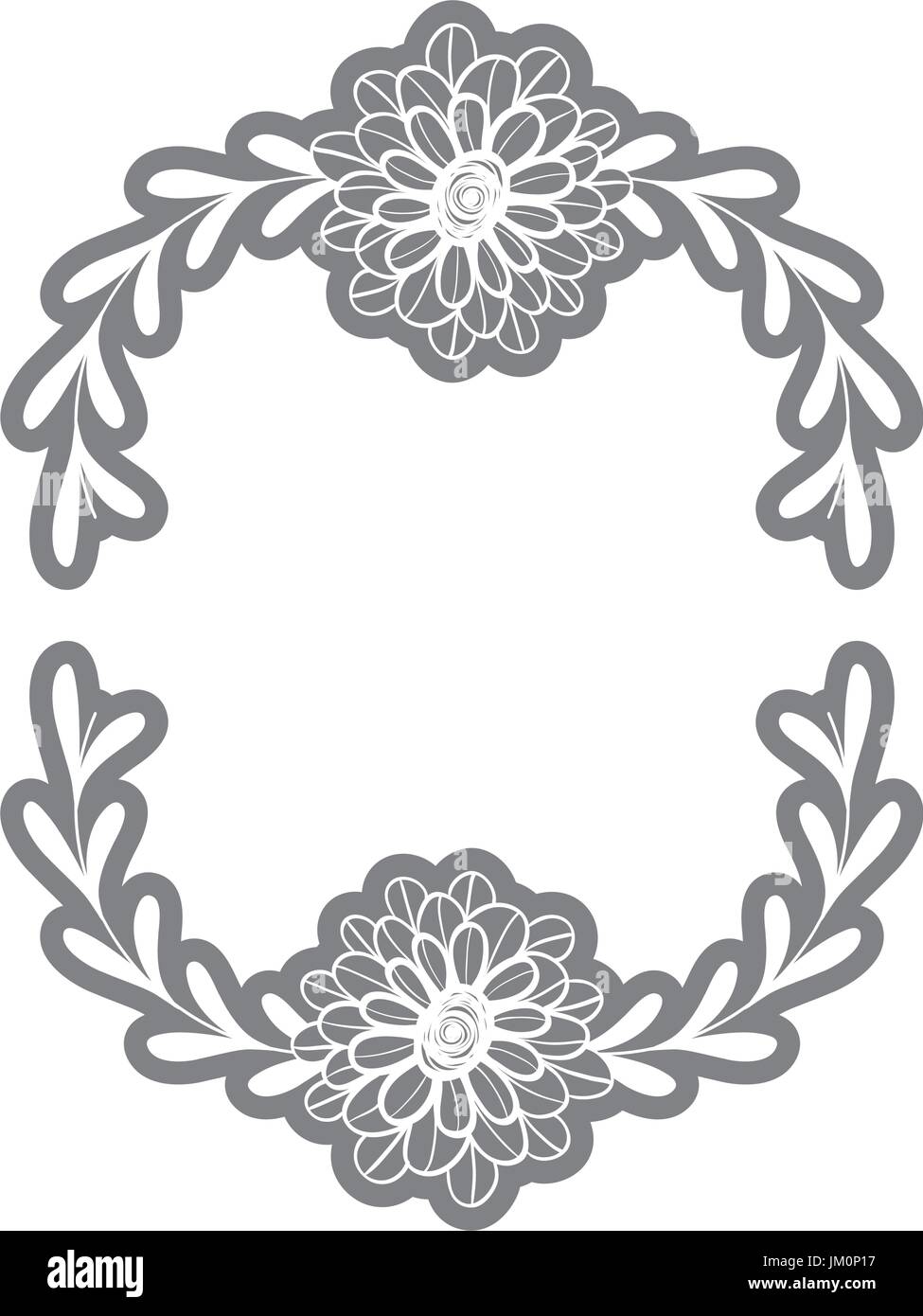 rustic circle branches with leaves and flowers Stock Vector Image & Art ...