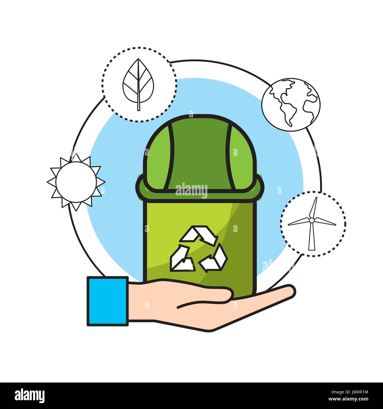 can trash with environment care icon Stock Vector Image & Art - Alamy