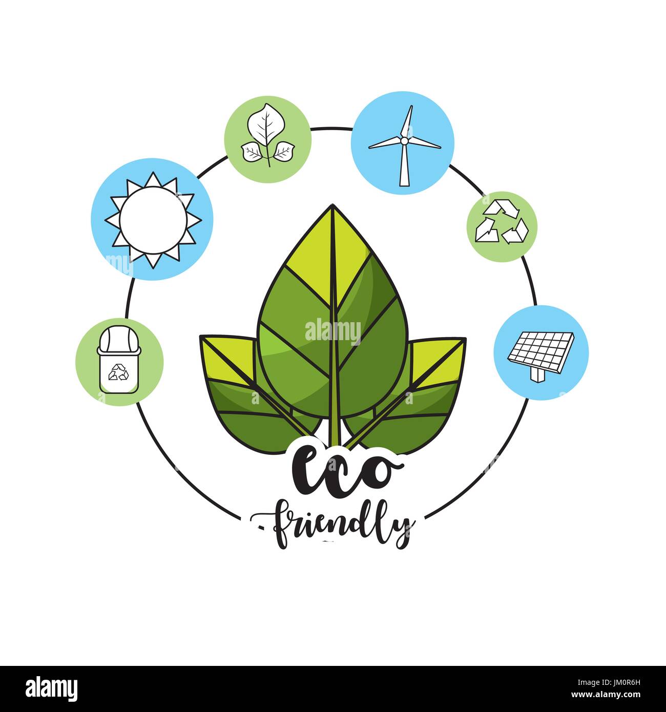 ecological leaves with environment care icons Stock Vector Image & Art ...