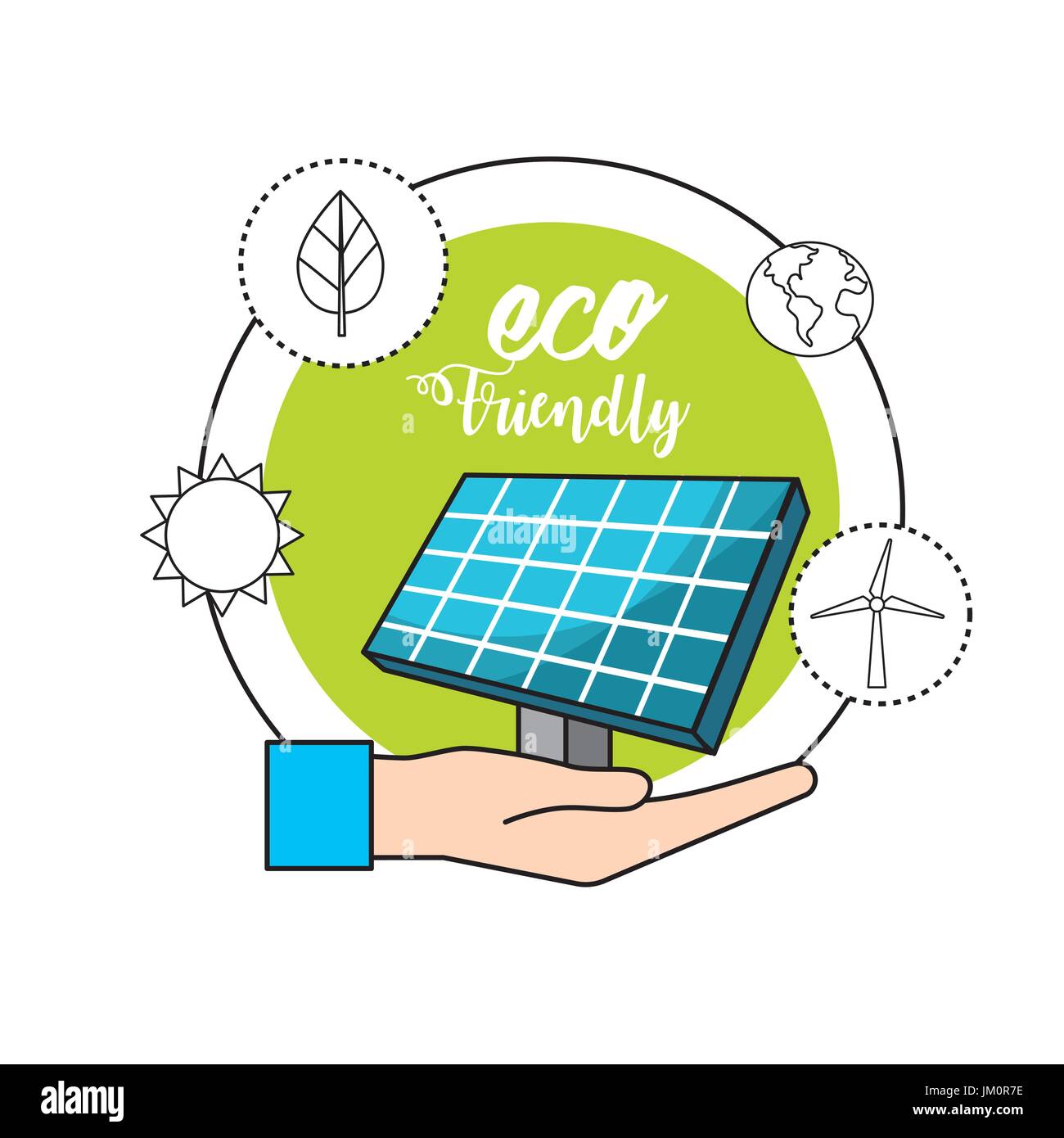 hand with solar energy to environment care Stock Vector Image & Art - Alamy