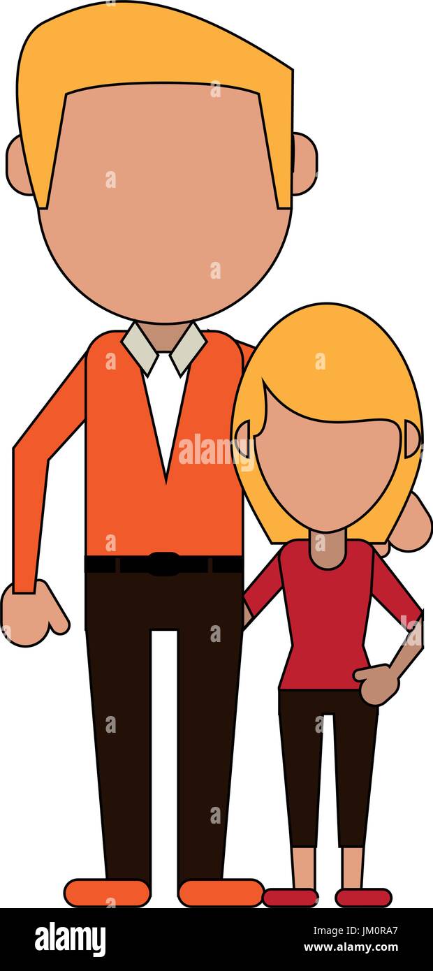father with his child cartoon Stock Vector Image & Art - Alamy