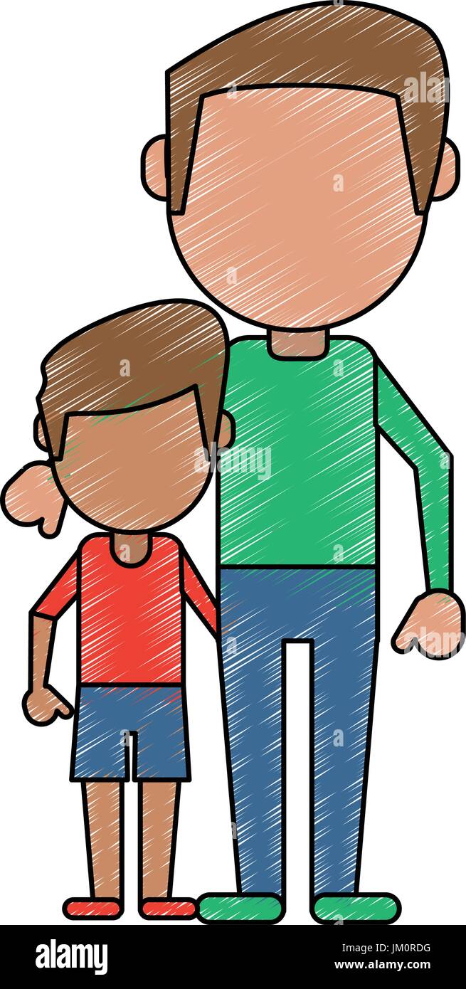 father with his child cartoon Stock Vector Image & Art - Alamy