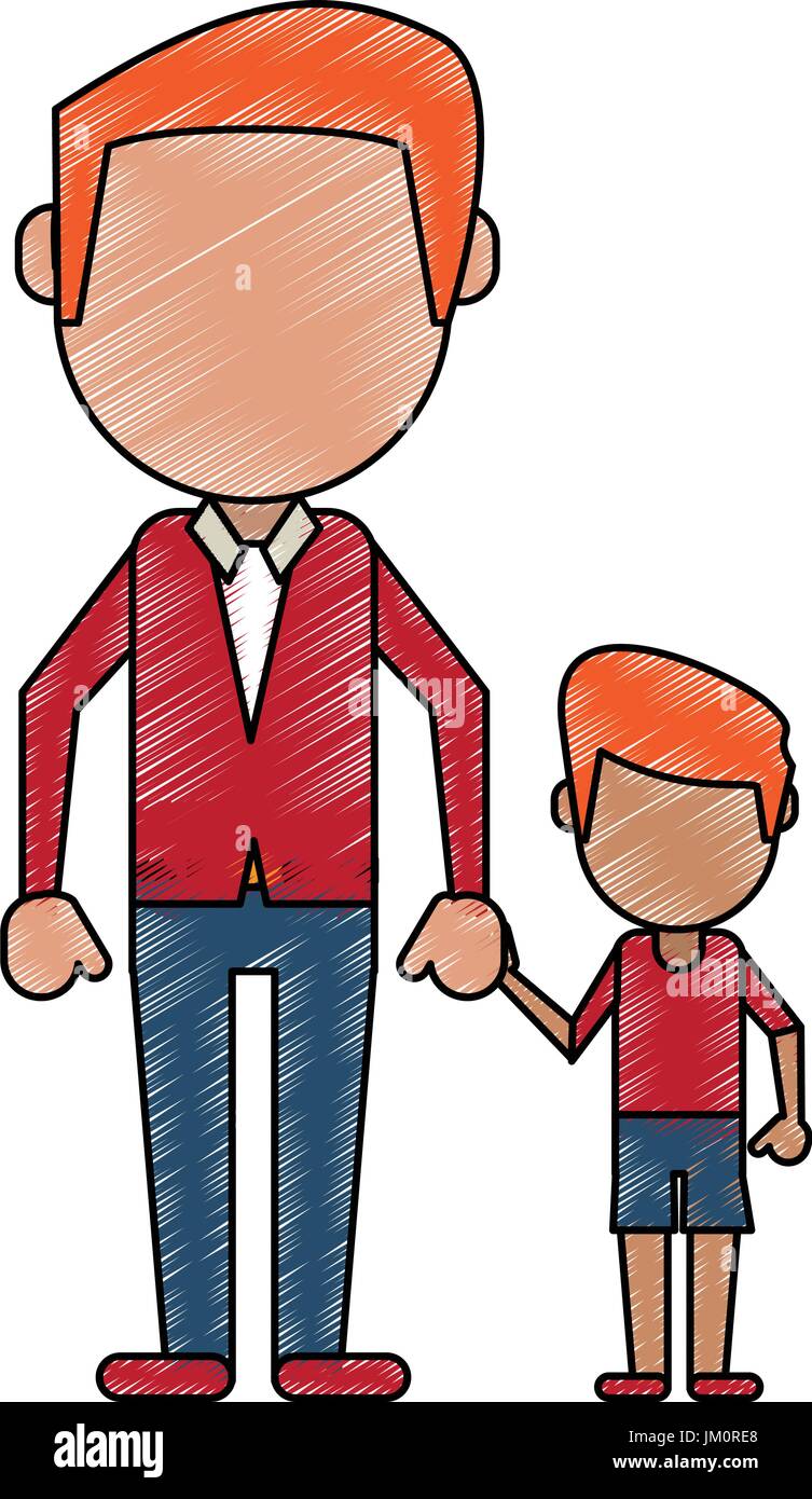 father with his child cartoon Stock Vector Image & Art - Alamy