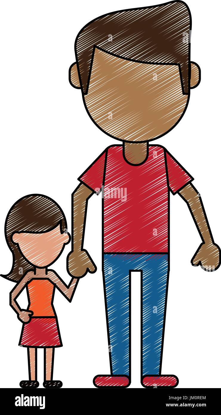 father with his child cartoon Stock Vector Image & Art - Alamy