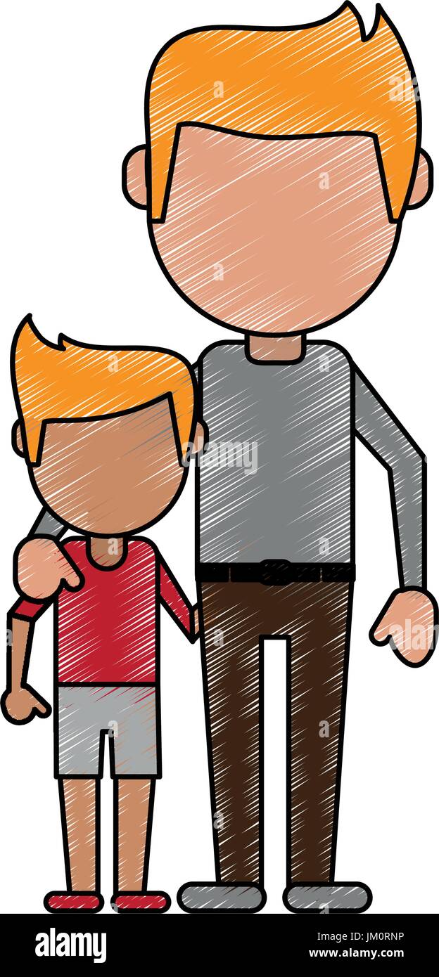 father with his child cartoon Stock Vector Image & Art - Alamy