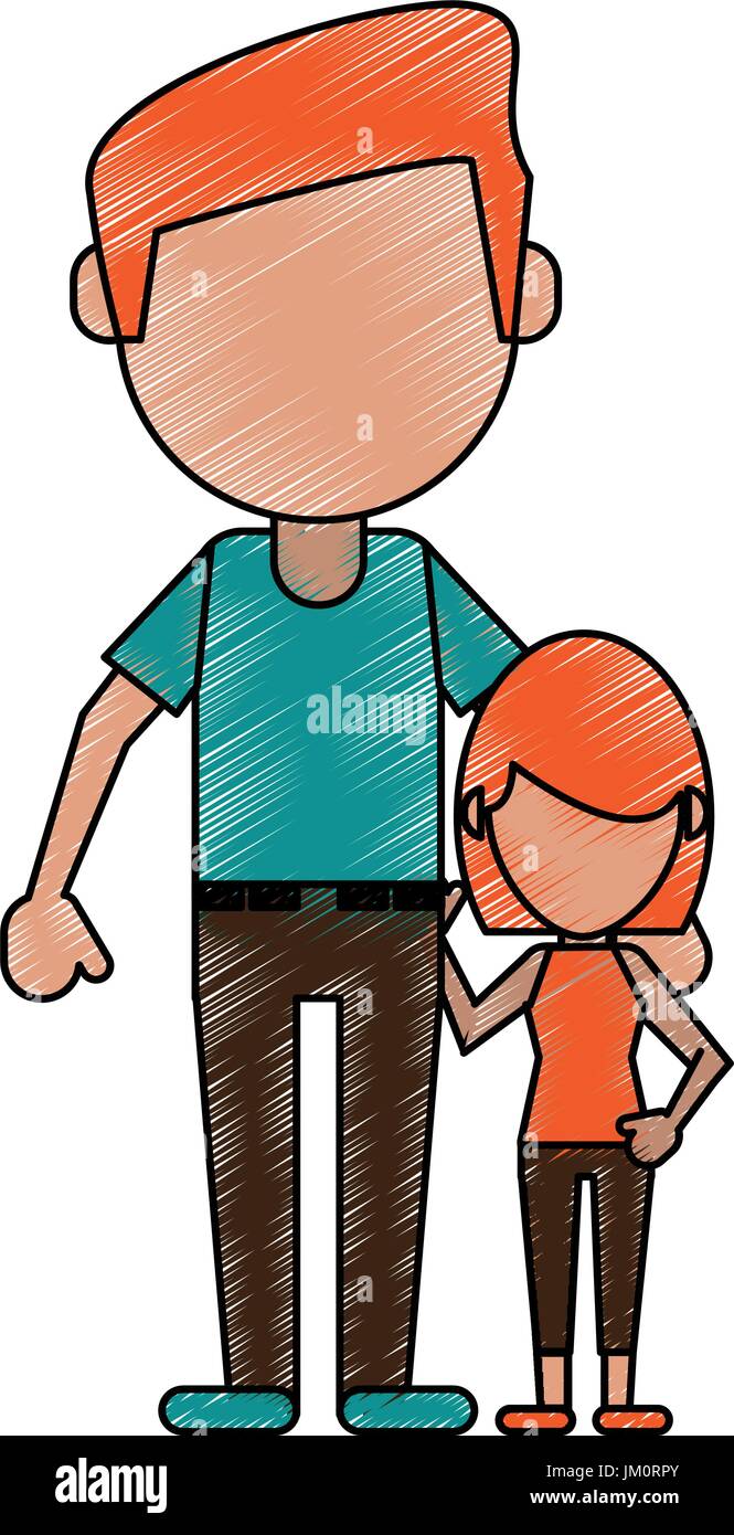 father with his child cartoon Stock Vector Image & Art - Alamy