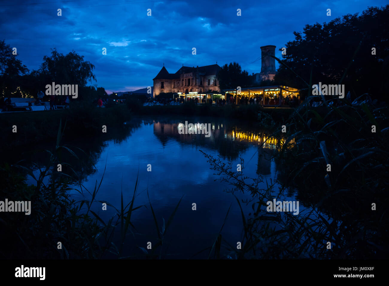 BONTIDA, ROMANIA - JULY 15, 2017: The Banffy castle from Bontida is the ...