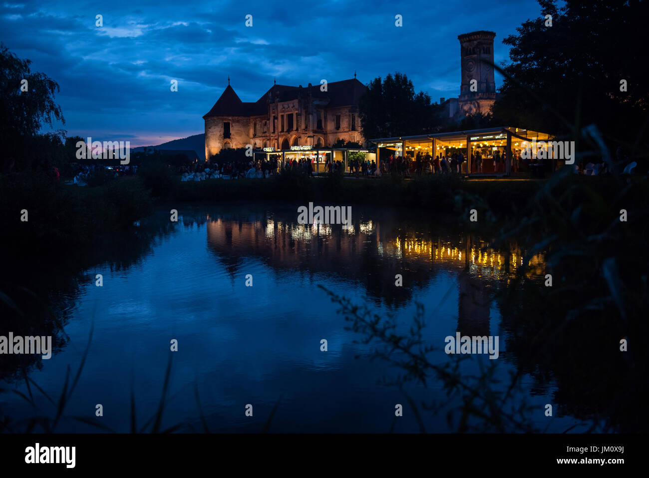 BONTIDA, ROMANIA - JULY 15, 2017: The Banffy castle from Bontida is the ...