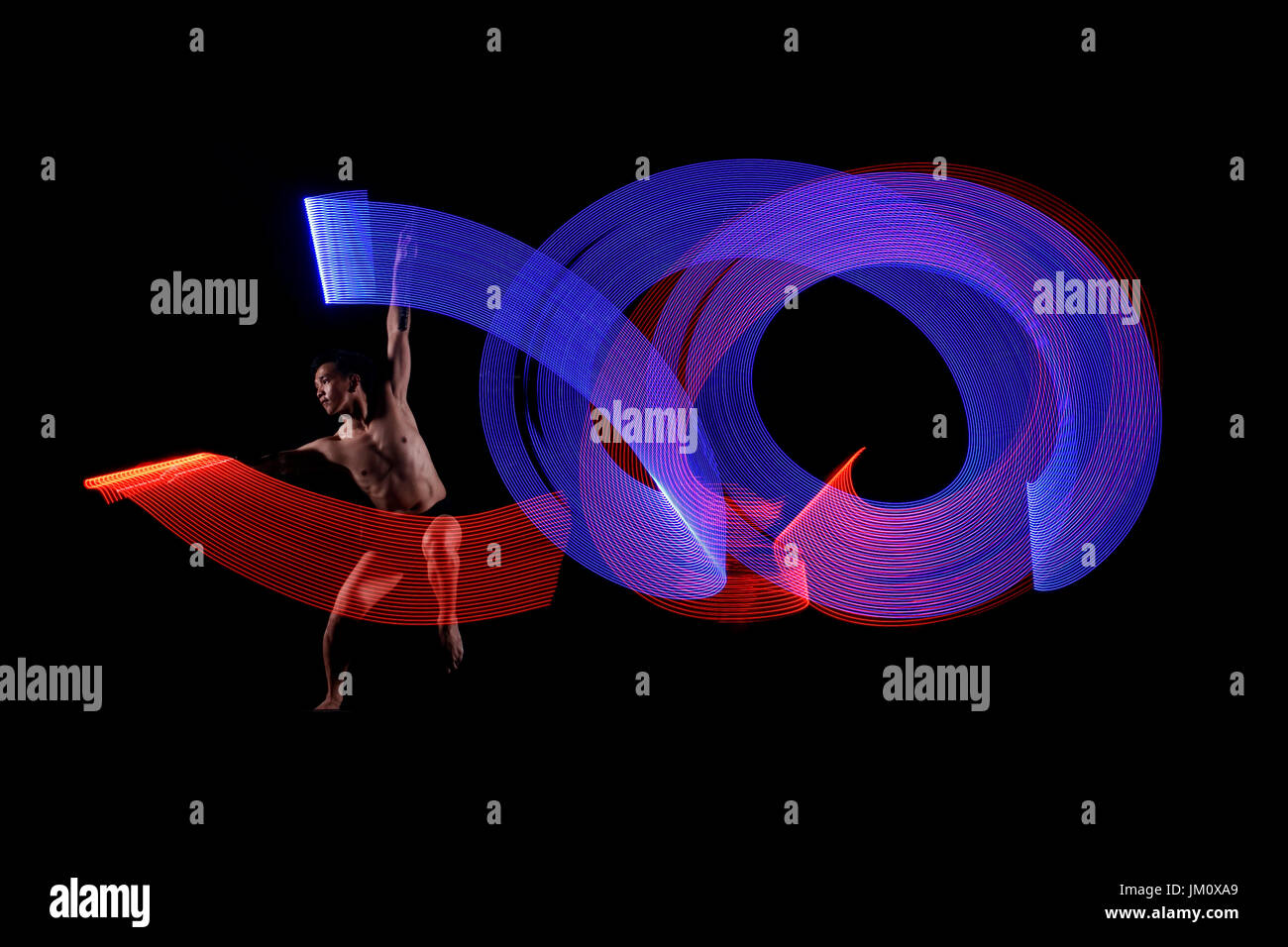 Blue background light effect dancing hi-res stock photography and ...