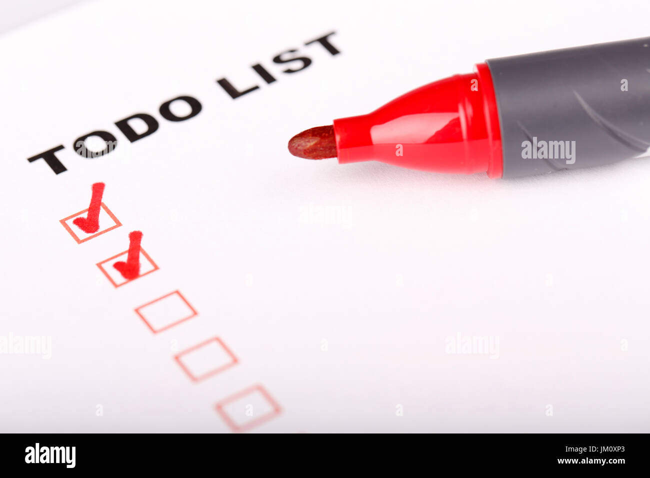 To Do list with check marks isolated on white Stock Photo - Alamy