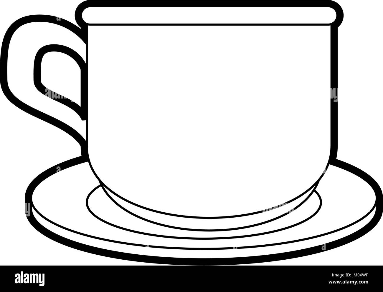 Cartoon coffee cup beverage fresh Black and White Stock Photos & Images ...