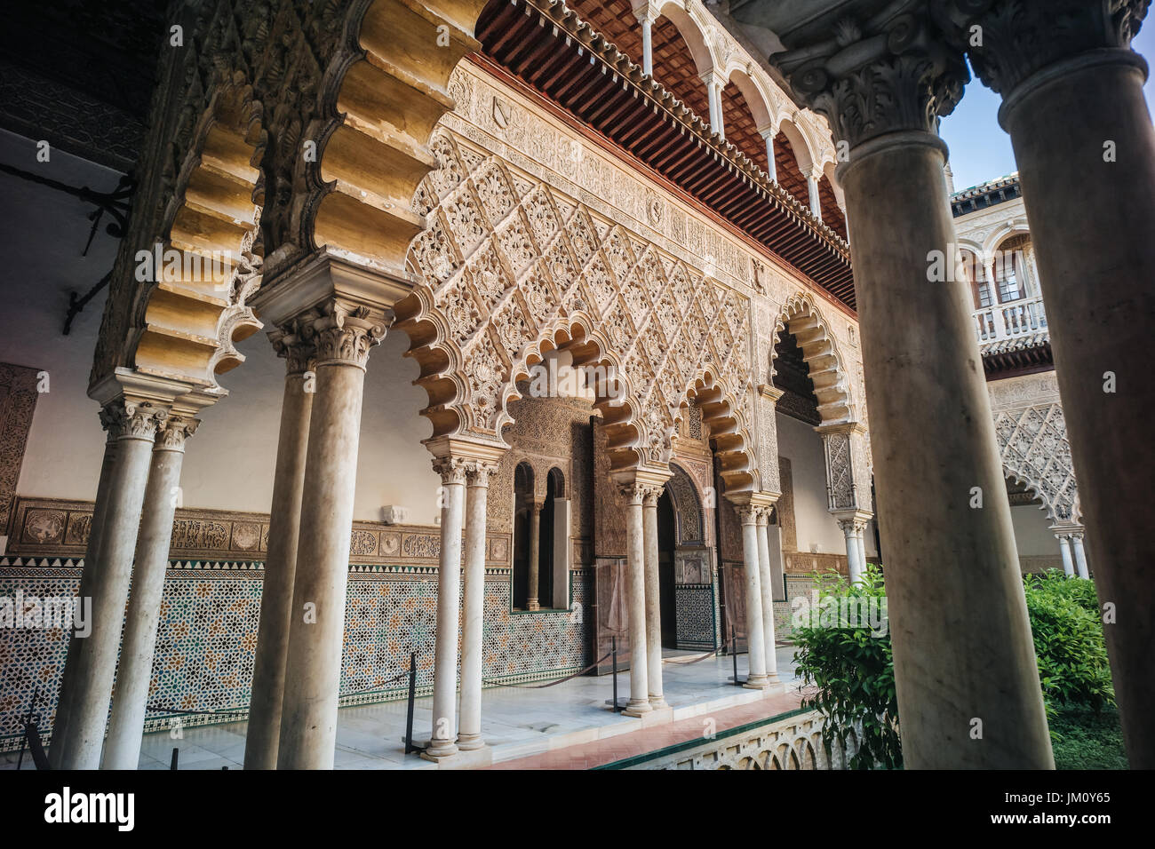 Amazing example of the moorish architecture in Seville Stock Photo - Alamy