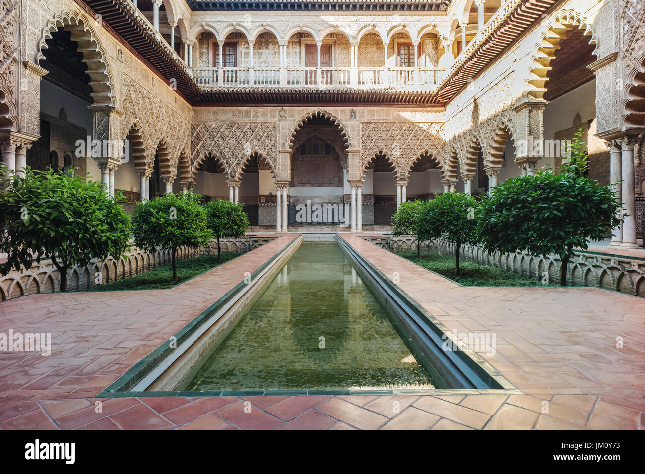 Amazing example of the moorish architecture in Seville Stock Photo - Alamy