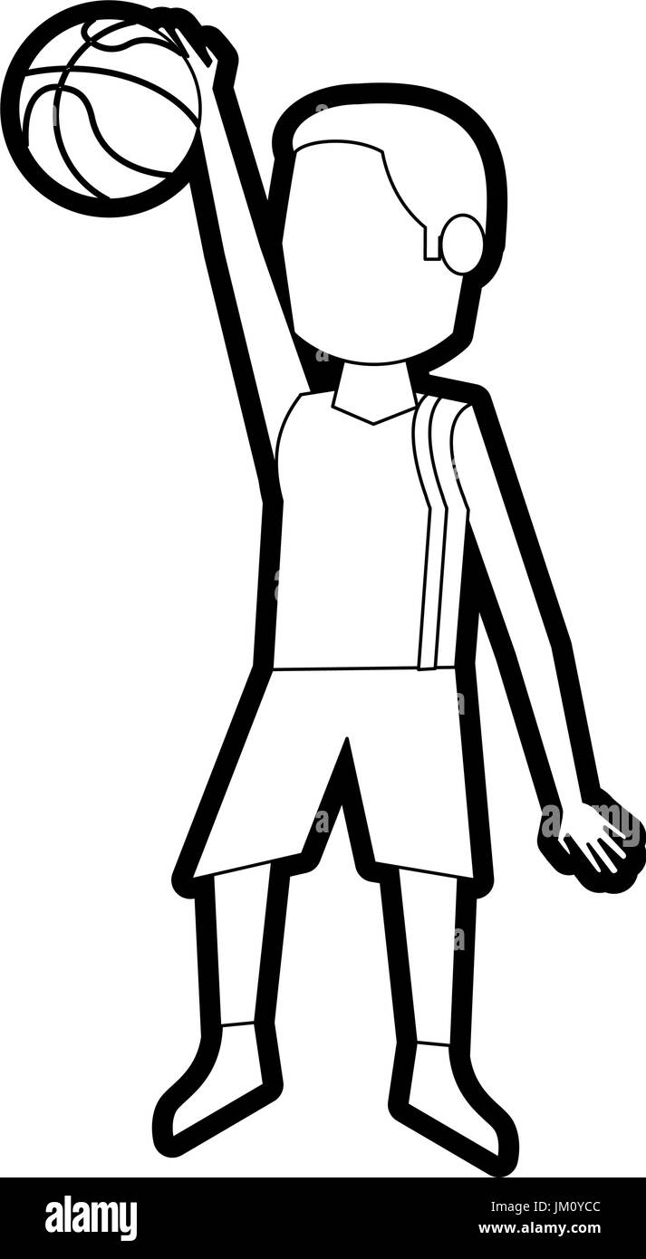 Cartoon basketball player man smiling hi-res stock photography and ...