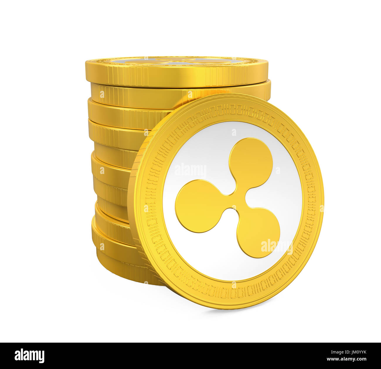 Stack of Ripple Coins Isolated Stock Photo - Alamy