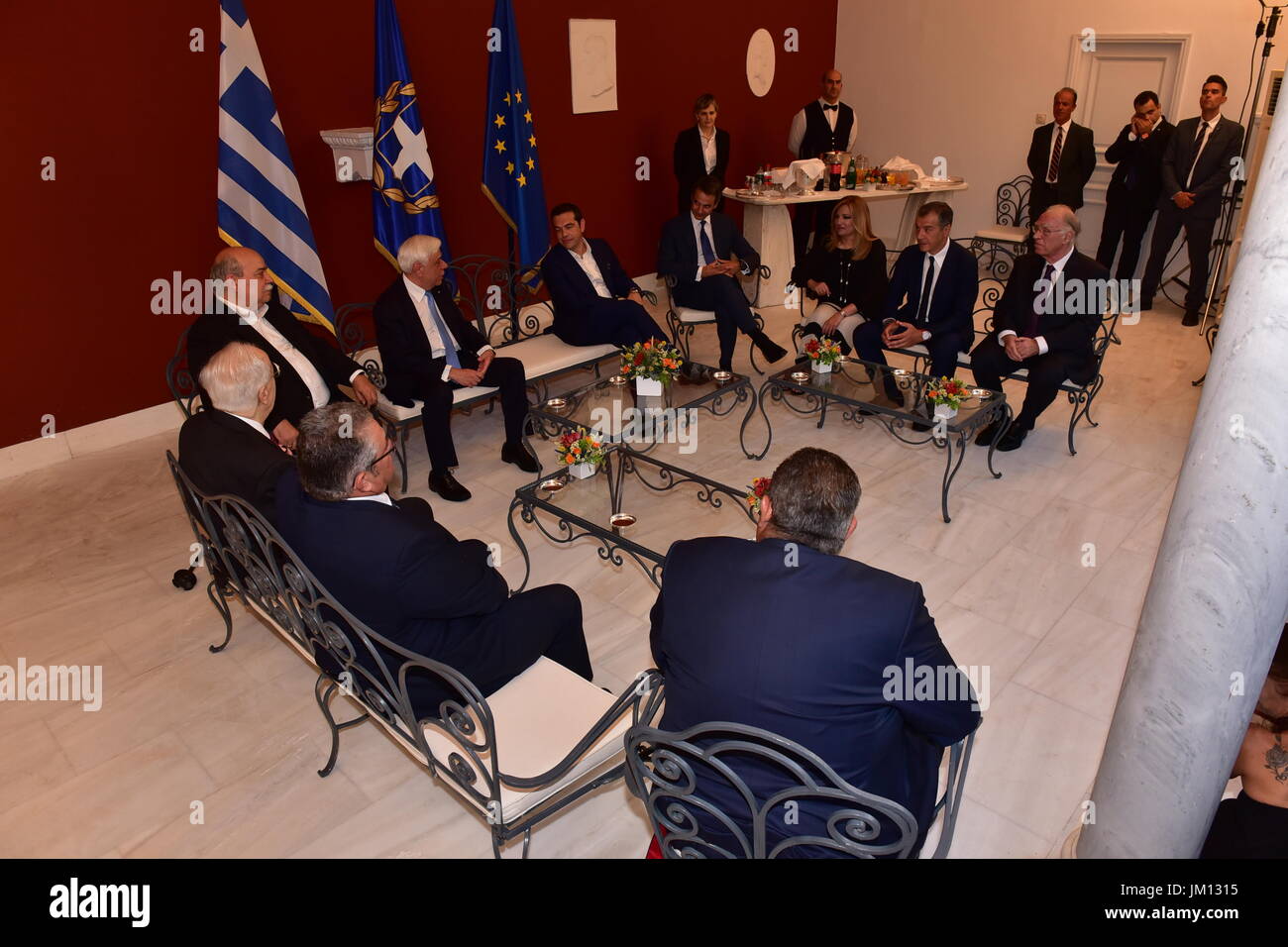 View during the conversation of Greek Political leaders with the ...