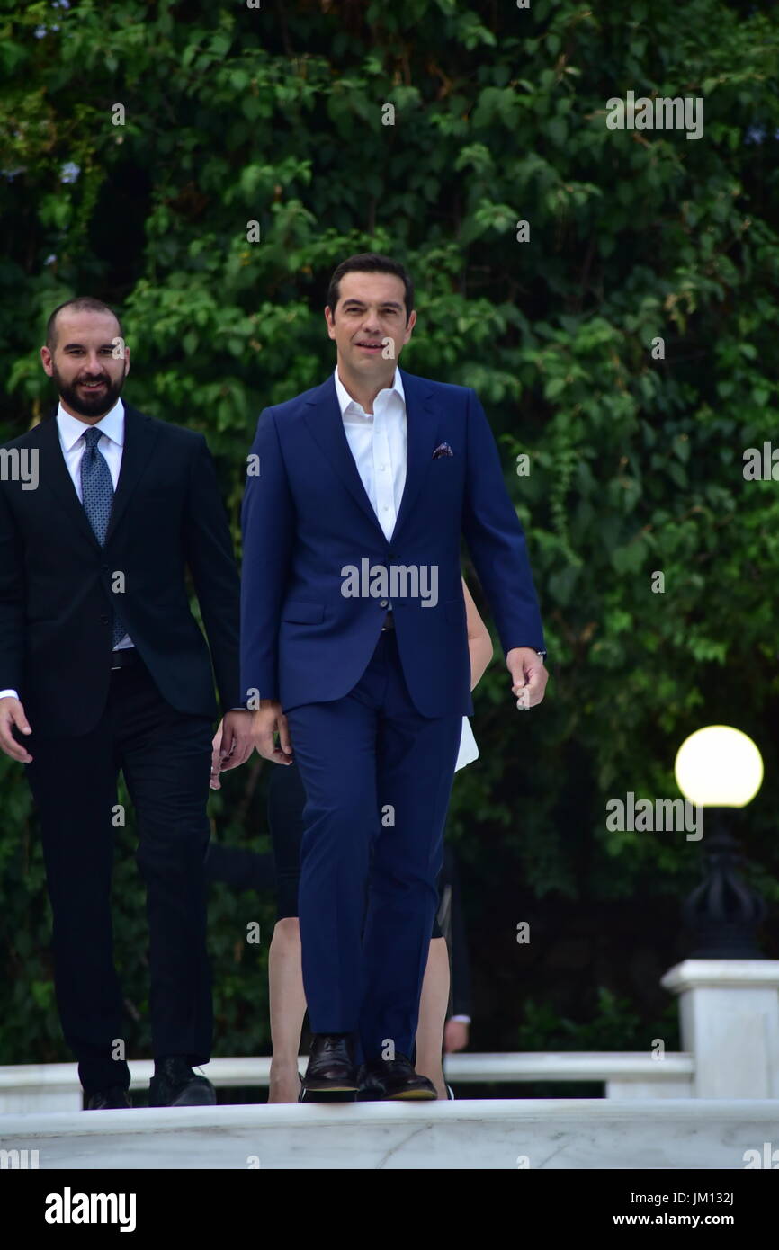 Greek Prime Minister Alexis Tsipras (right) and Greek's Government ...