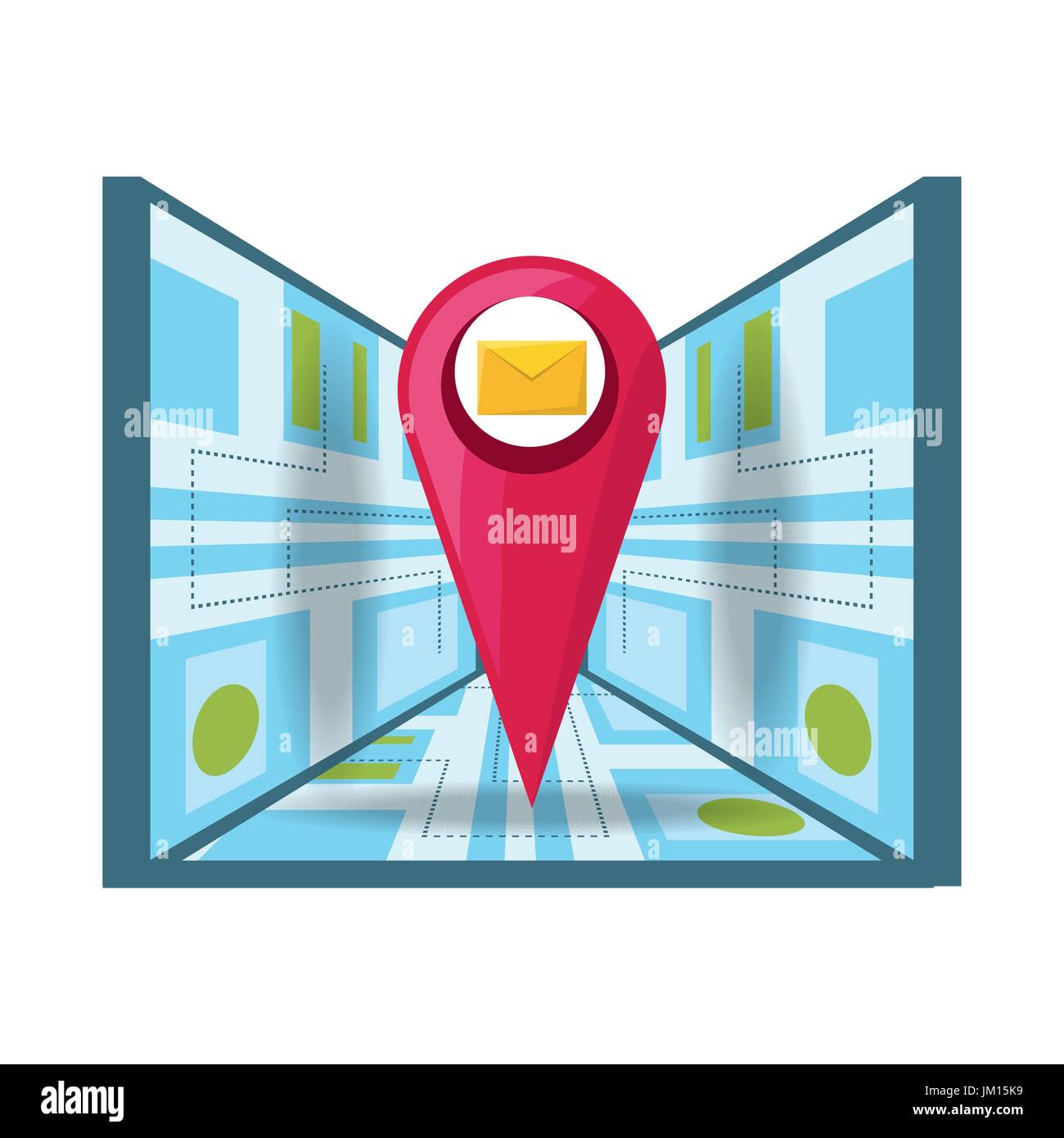 message service with map and ubication search symbol Stock Vector Image ...