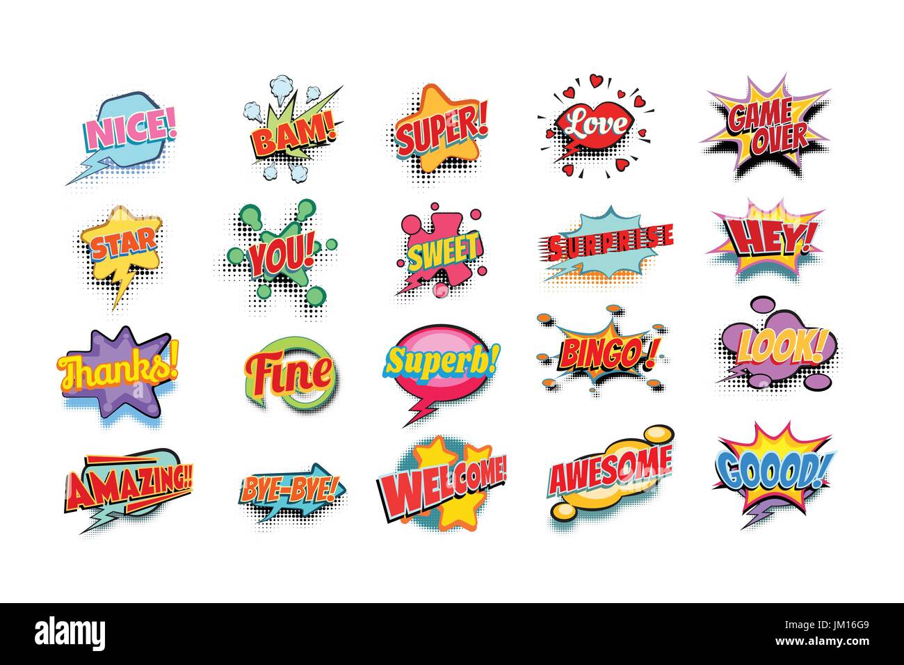 comic book words set Stock Vector Image & Art - Alamy