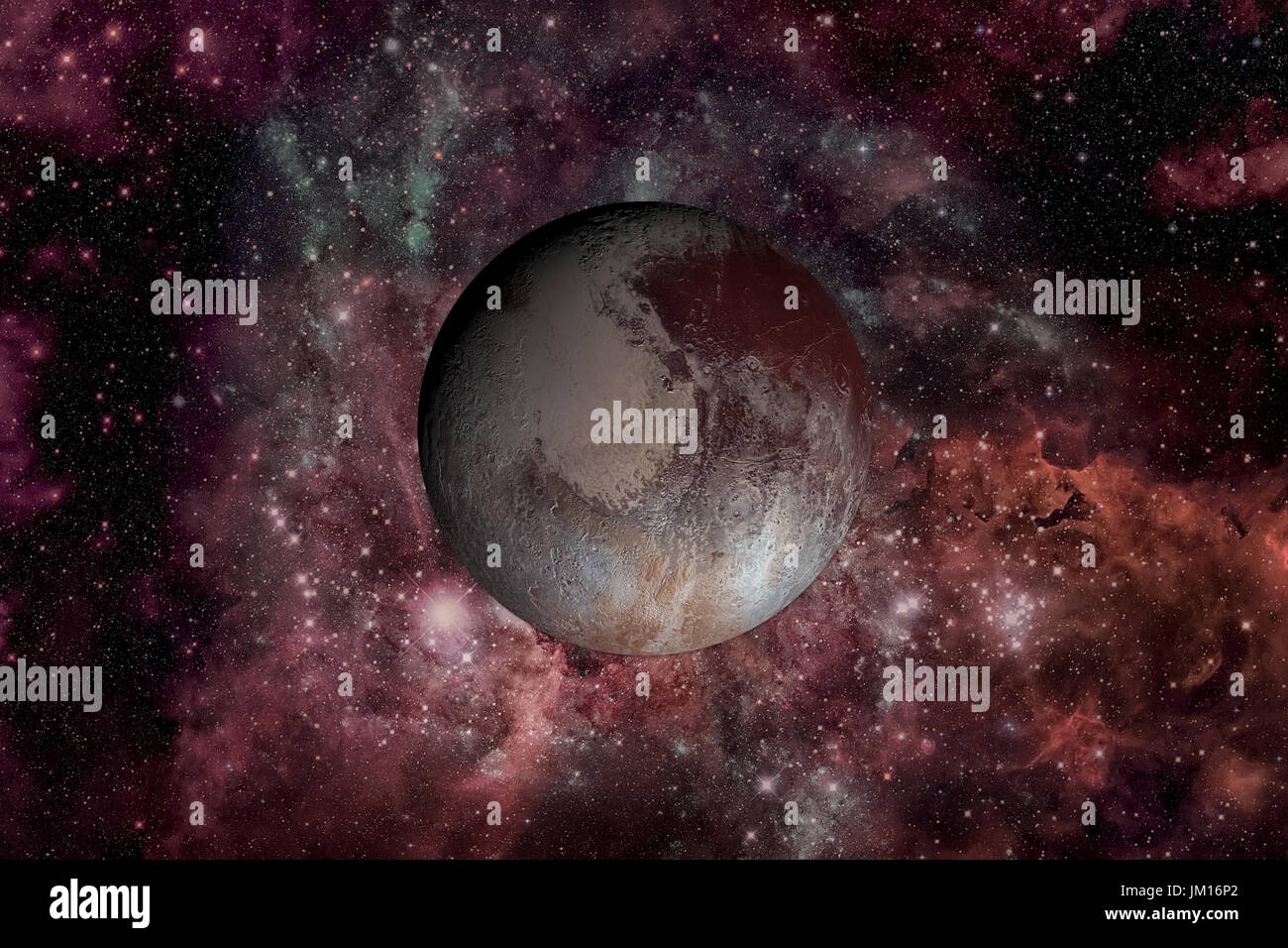 Solar System - Pluto. It is a dwarf planet in the Kuiper belt, a ring ...