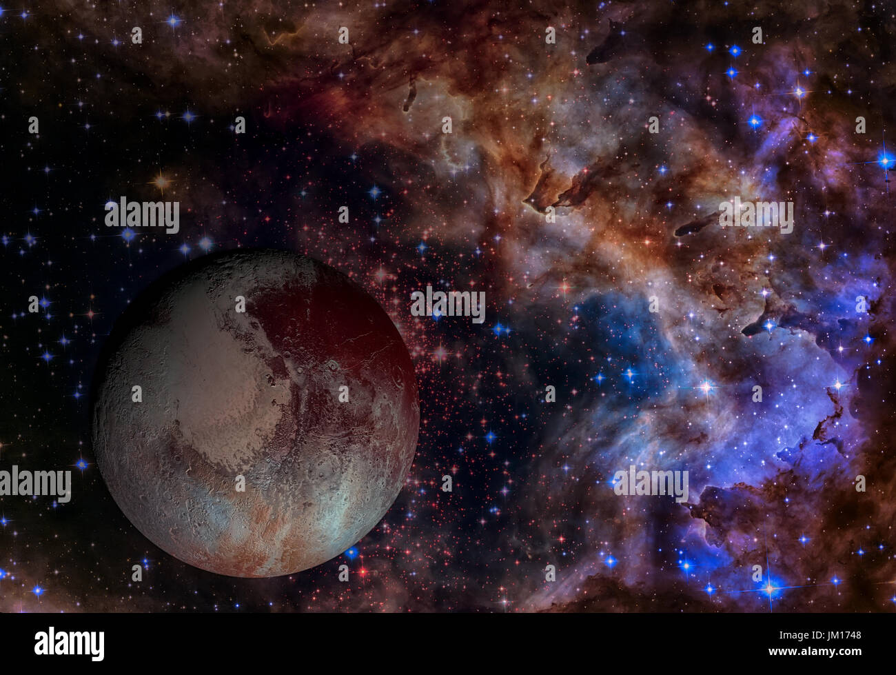 Solar System - Pluto. It is a dwarf planet in the Kuiper belt, a ring ...