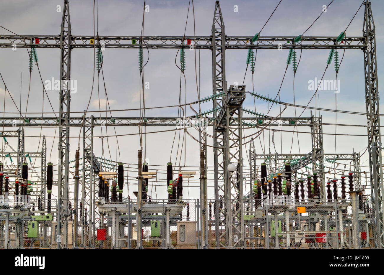 High voltage switchyard in modern electrical substation Stock Photo - Alamy