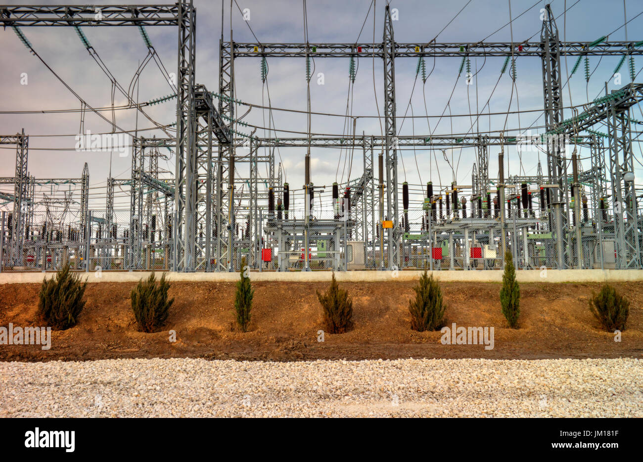 High voltage switchyard in modern electrical substation Stock Photo - Alamy