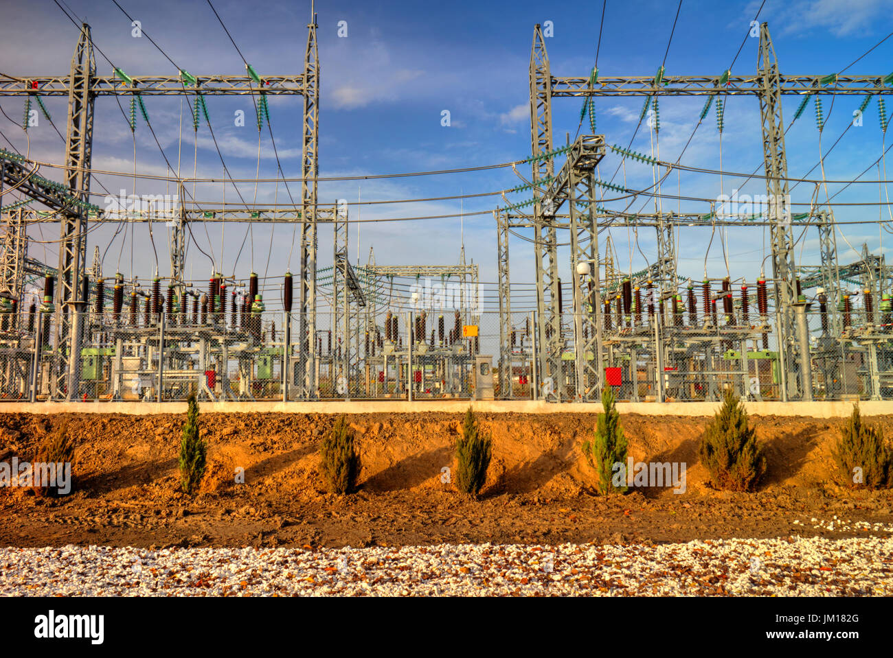 High voltage switchyard in modern electrical substation Stock Photo - Alamy
