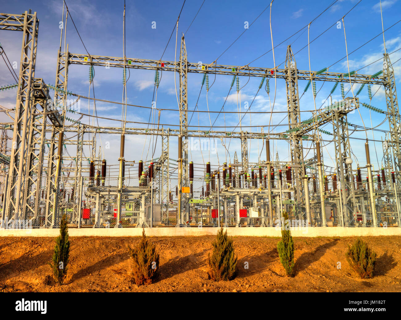 High voltage switchyard in modern electrical substation Stock Photo - Alamy