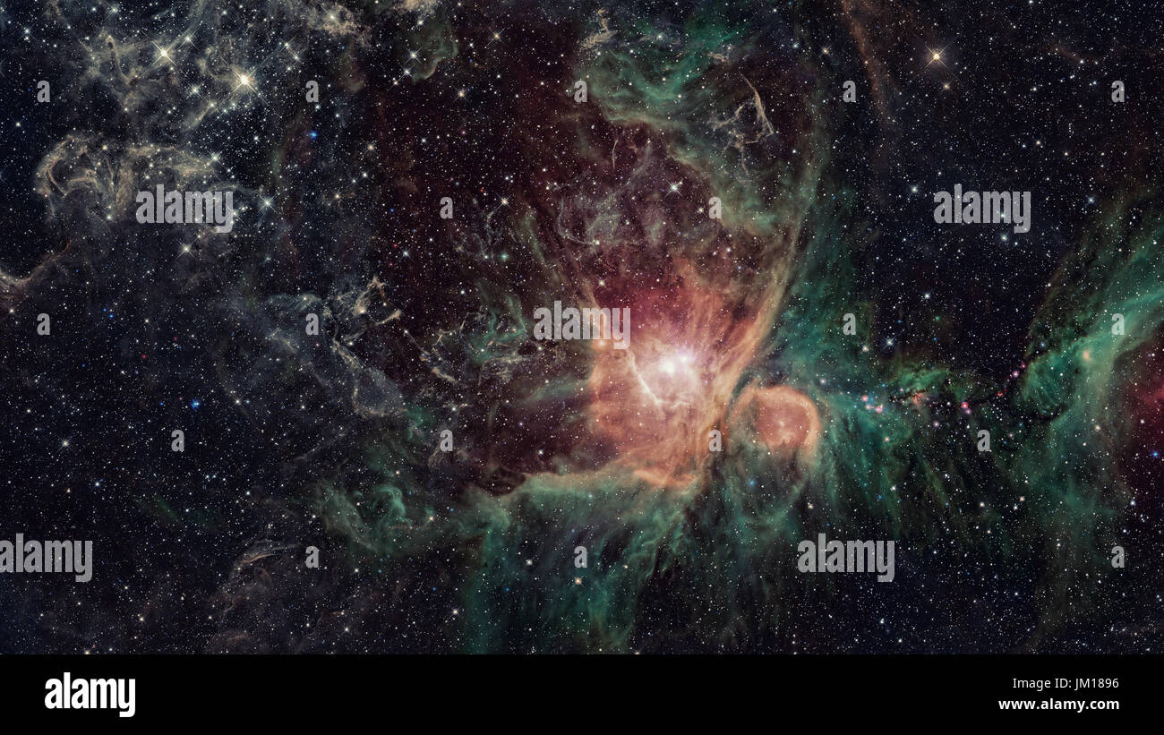 Colorful space nebula with stars. Elements of this image furnished by ...