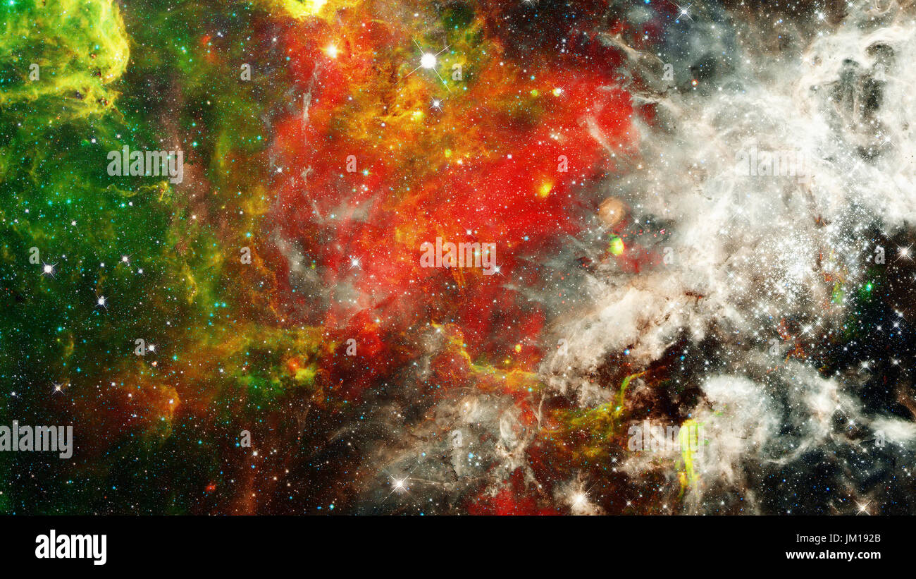 Universe scene with nebulae, stars and galaxies in outer space showing ...