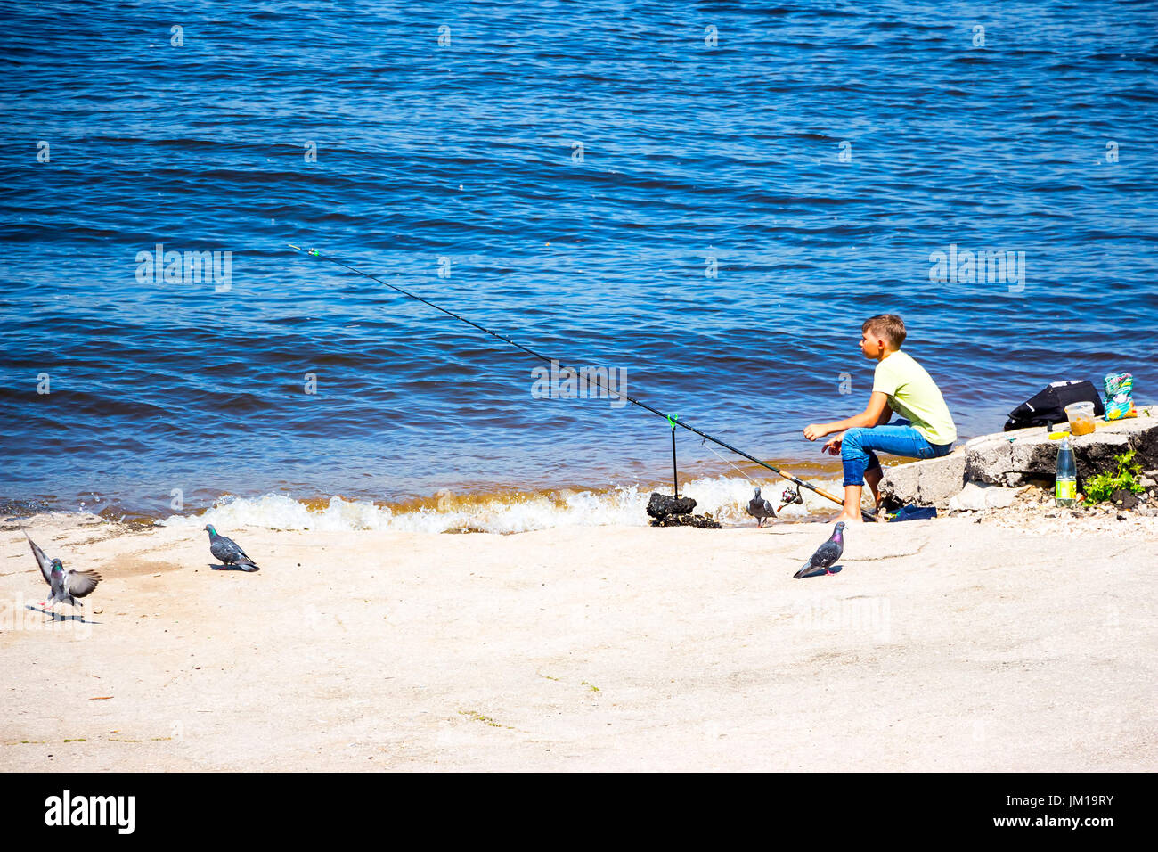 Lone cast fishing rod hi-res stock photography and images - Alamy