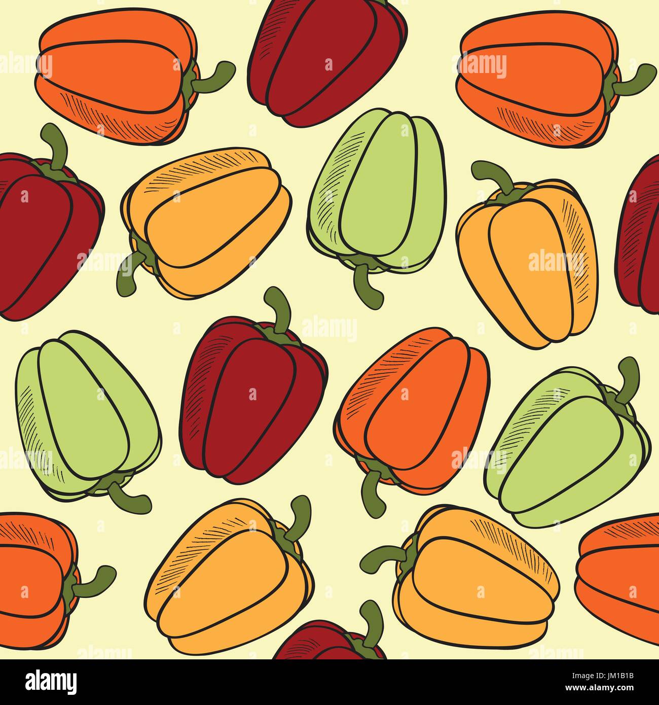 seamless pattern with peppers, vector format Stock Vector Image & Art ...