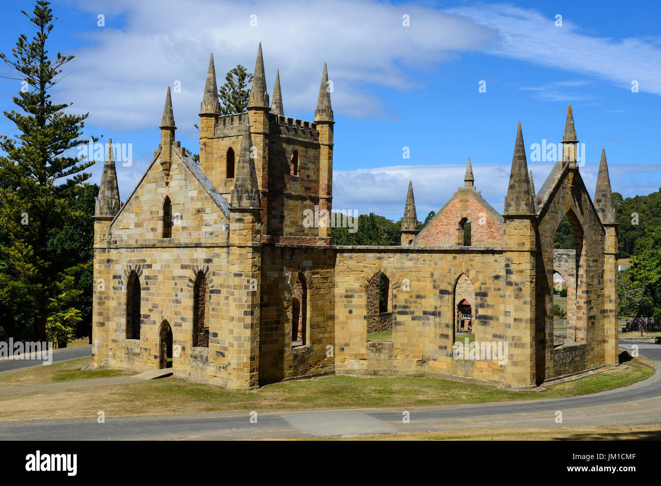 Ruins of the Church at Port Arthur historic site (former convict ...