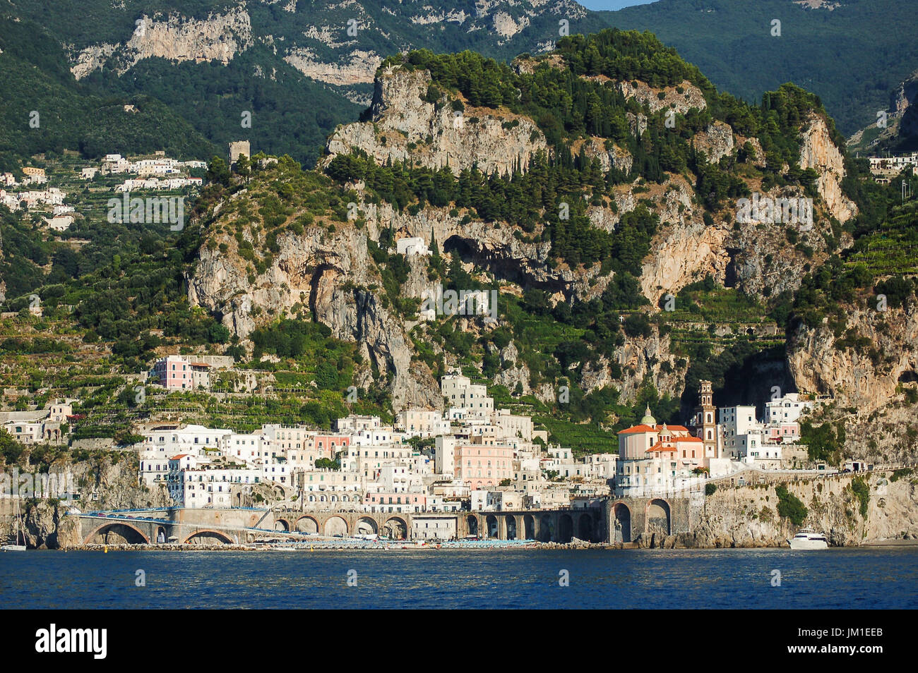 scenic landscape of village atrani on amalfi coast in italy Stock Photo ...