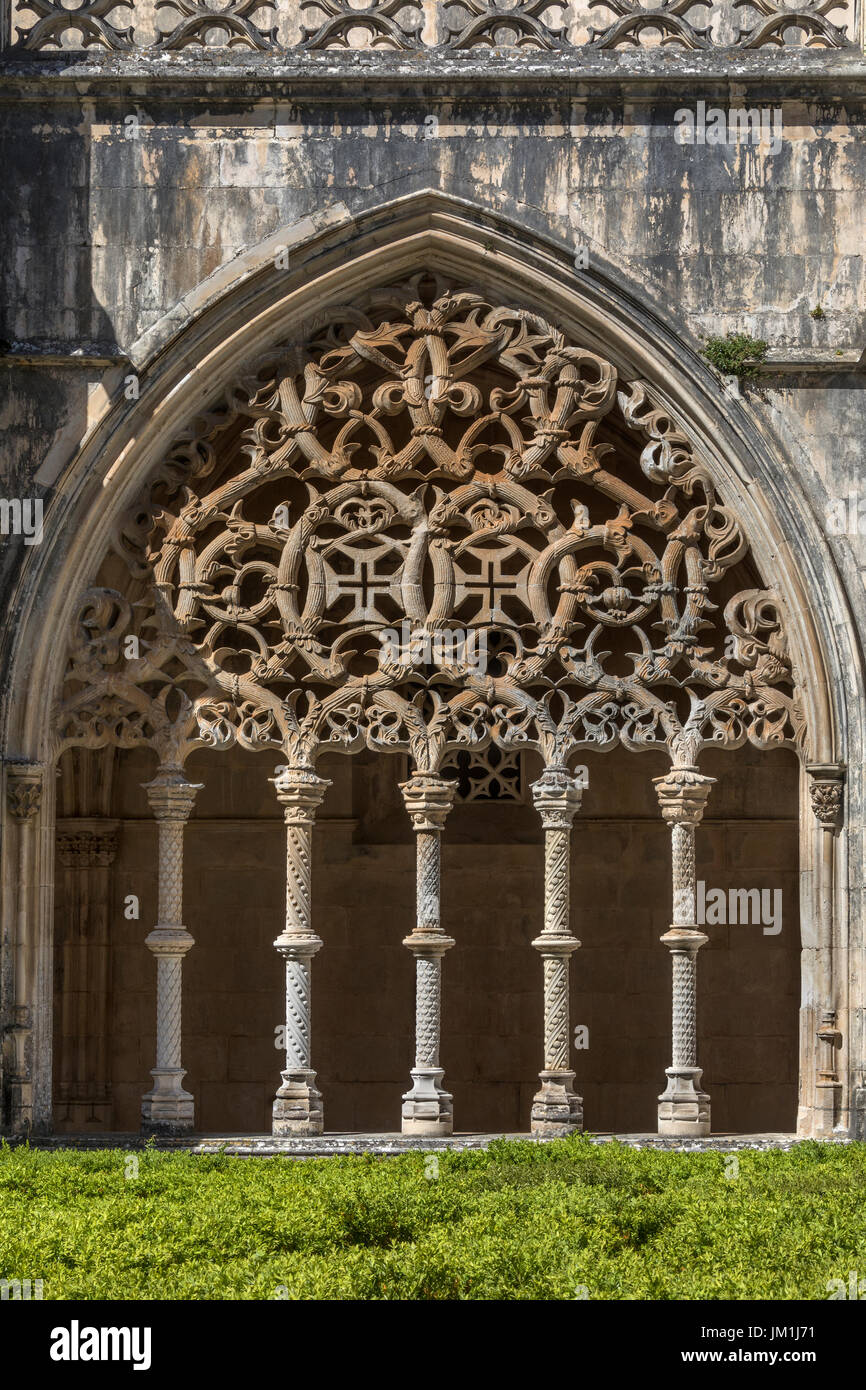 Arch in the Cloisters at the Monastery of Batalha - a Dominican convent ...