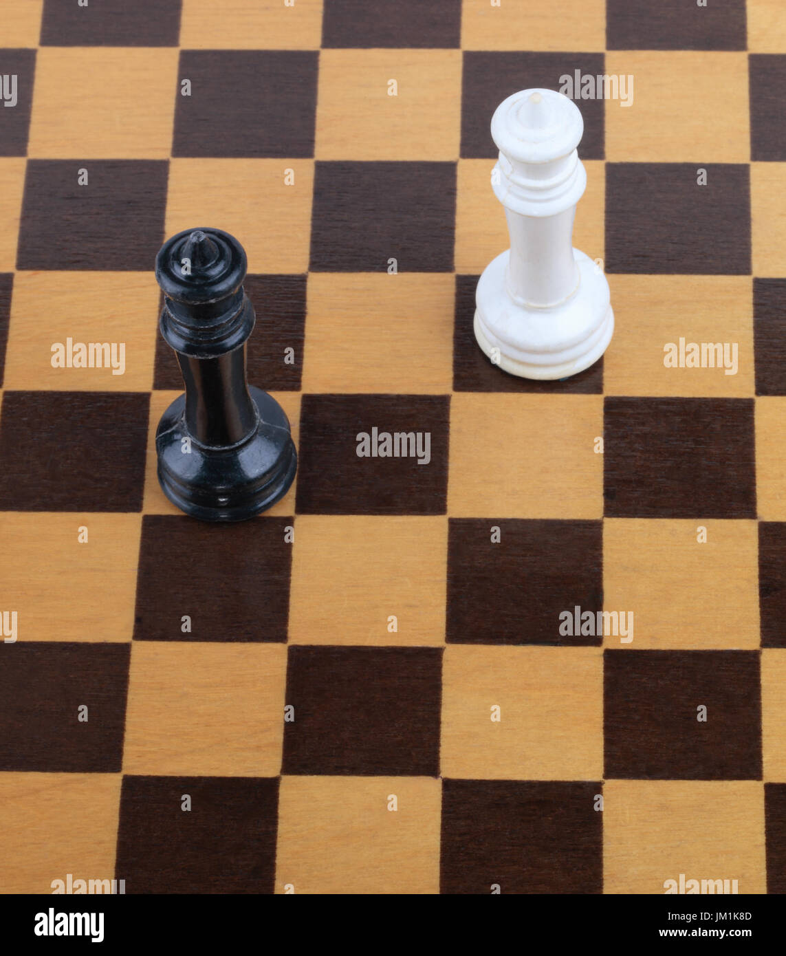 wooden checkerboard with figures Stock Photo - Alamy