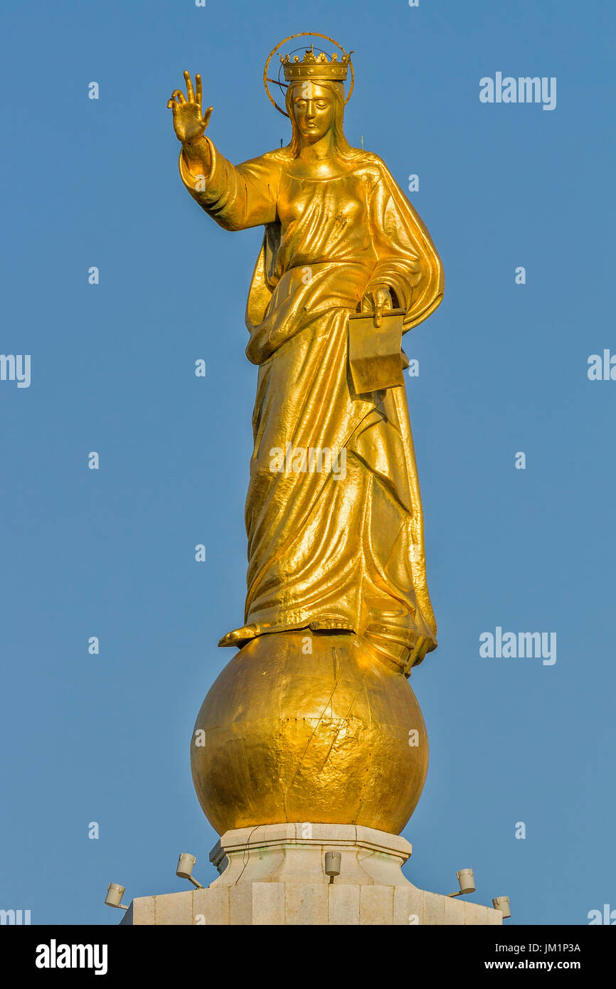 Statue of Golden Madonna, Messina Italy Stock Photo - Alamy