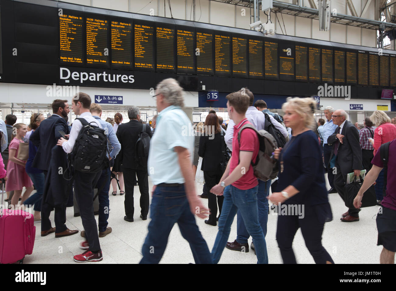 The Departures Board At Waterloo Station High Resolution Stock ...