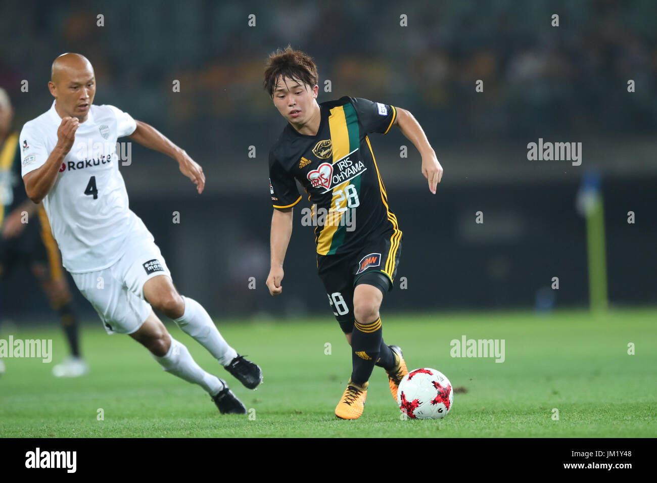 Yurtec Stadium Sendai, Miyagi, Japan. 22nd July, 2017. (L to R) Kunie ...