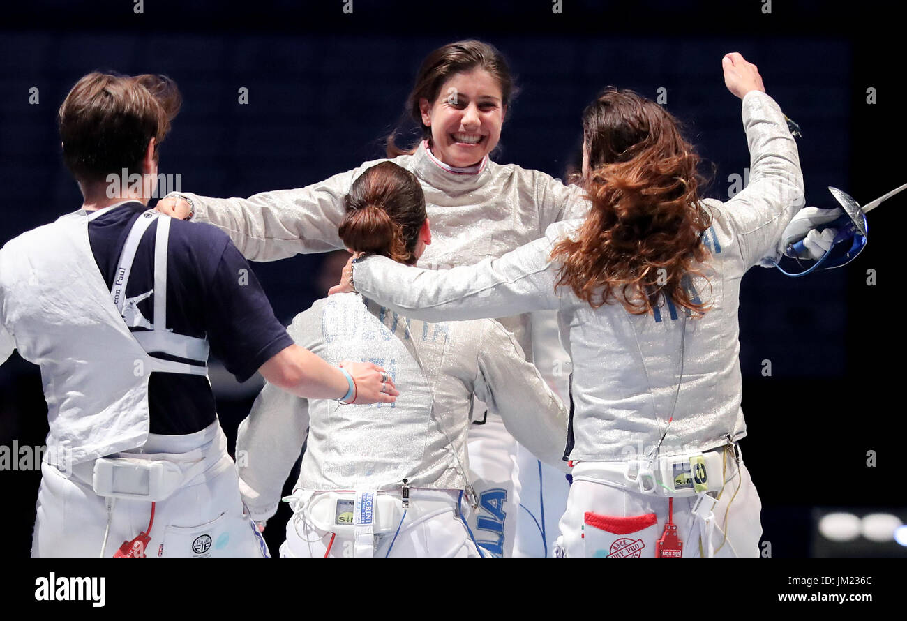 Leipzig, Germany. 25th July, 2017. The Italian sabre fencers ...
