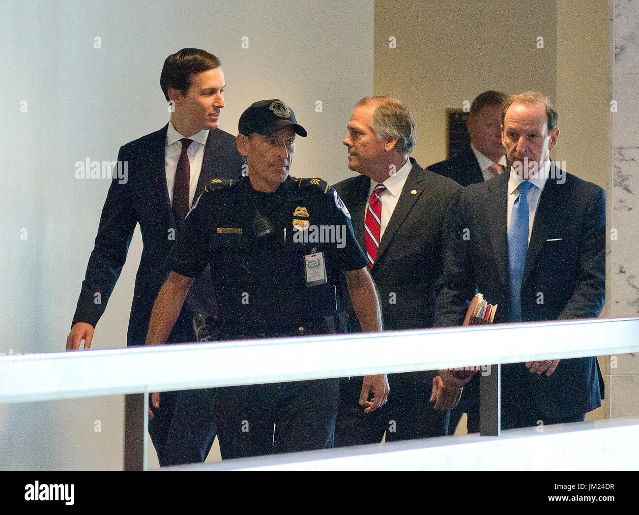 Trump senior advisor Jared Kushner, left, and his attorney Abbie Lowell ...