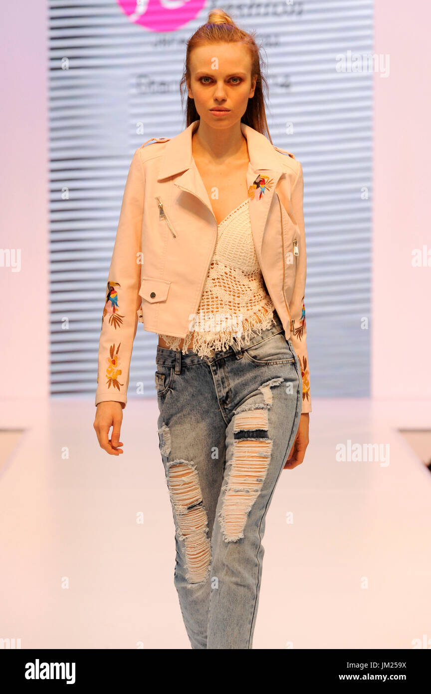 Fashion model wearing clothes by J5 Fashion on the Spirit Catwalk at ...