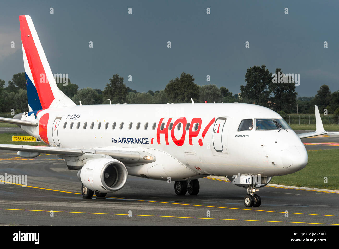 TORINO CASELLE AIRPORT - JULY 10, 2017: Embraer E145 HOP! By Air France ...